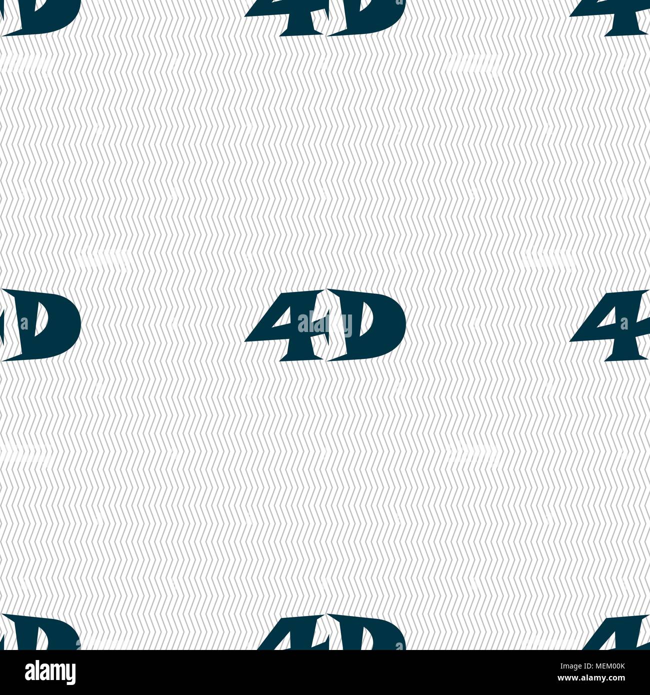 4D sign icon. 4D New technology symbol. Seamless abstract background ...