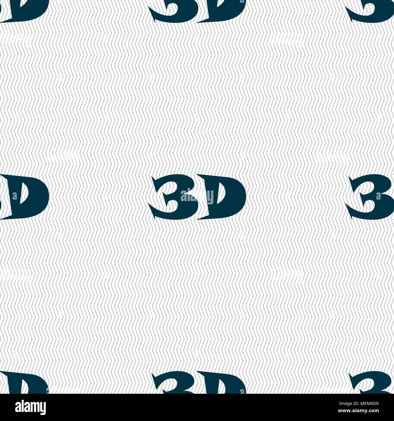 3D sign icon. 3D New technology symbol. Seamless abstract background ...