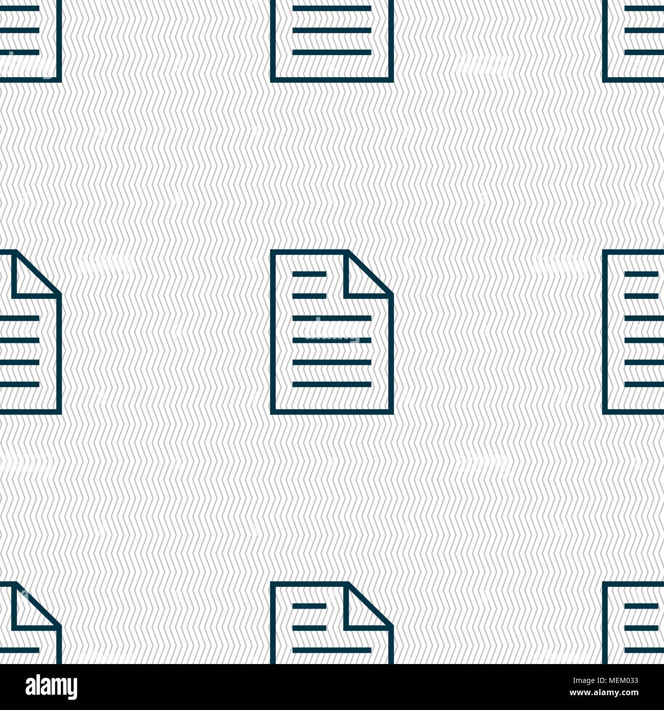 Text file sign icon. File document symbol. Seamless abstract background ...