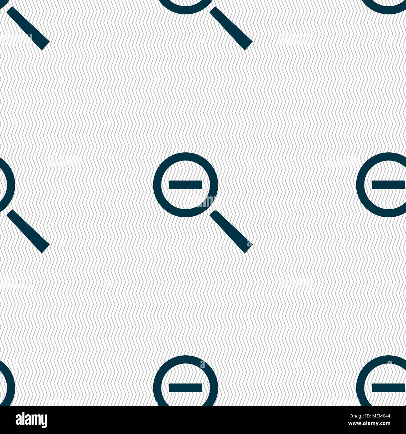 Magnifier glass, Zoom tool icon sign. Seamless abstract background with ...