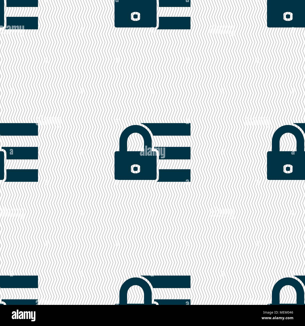 Lock, login icon sign. Seamless abstract background with geometric ...
