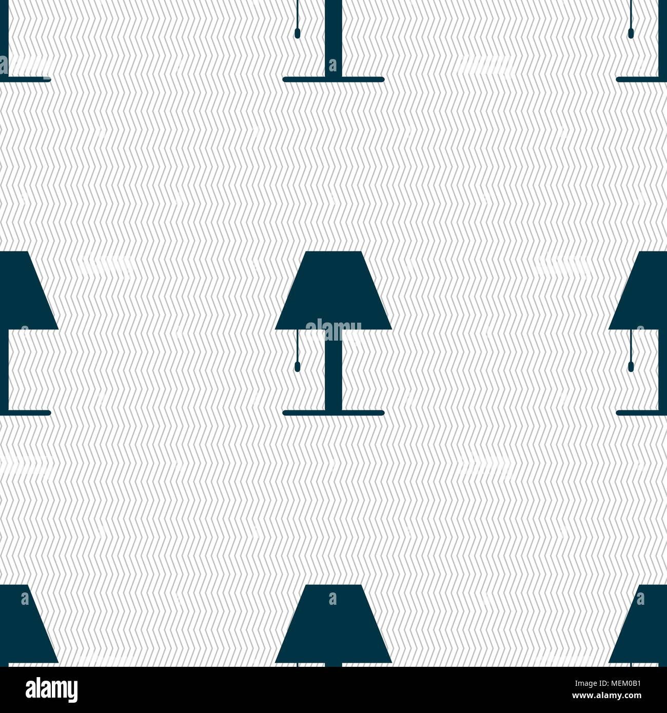 Lamp icon sign. Seamless abstract background with geometric shapes ...