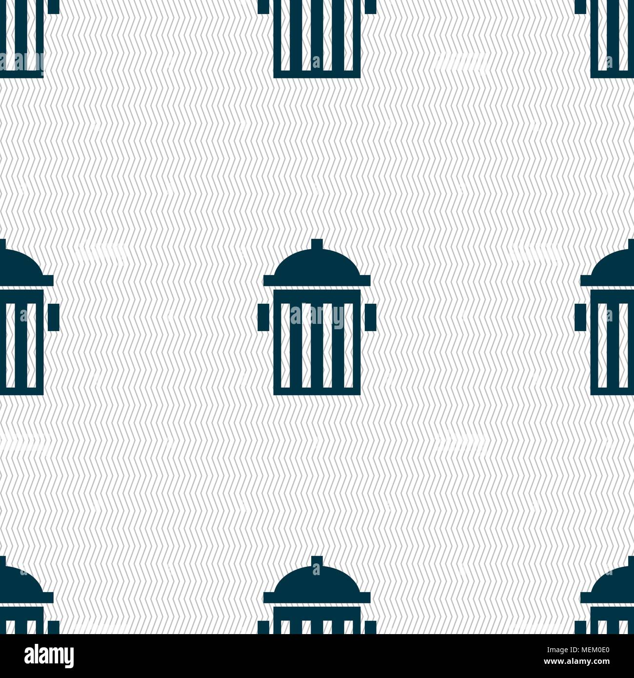 fire hydrant icon sign. Seamless abstract background with geometric ...