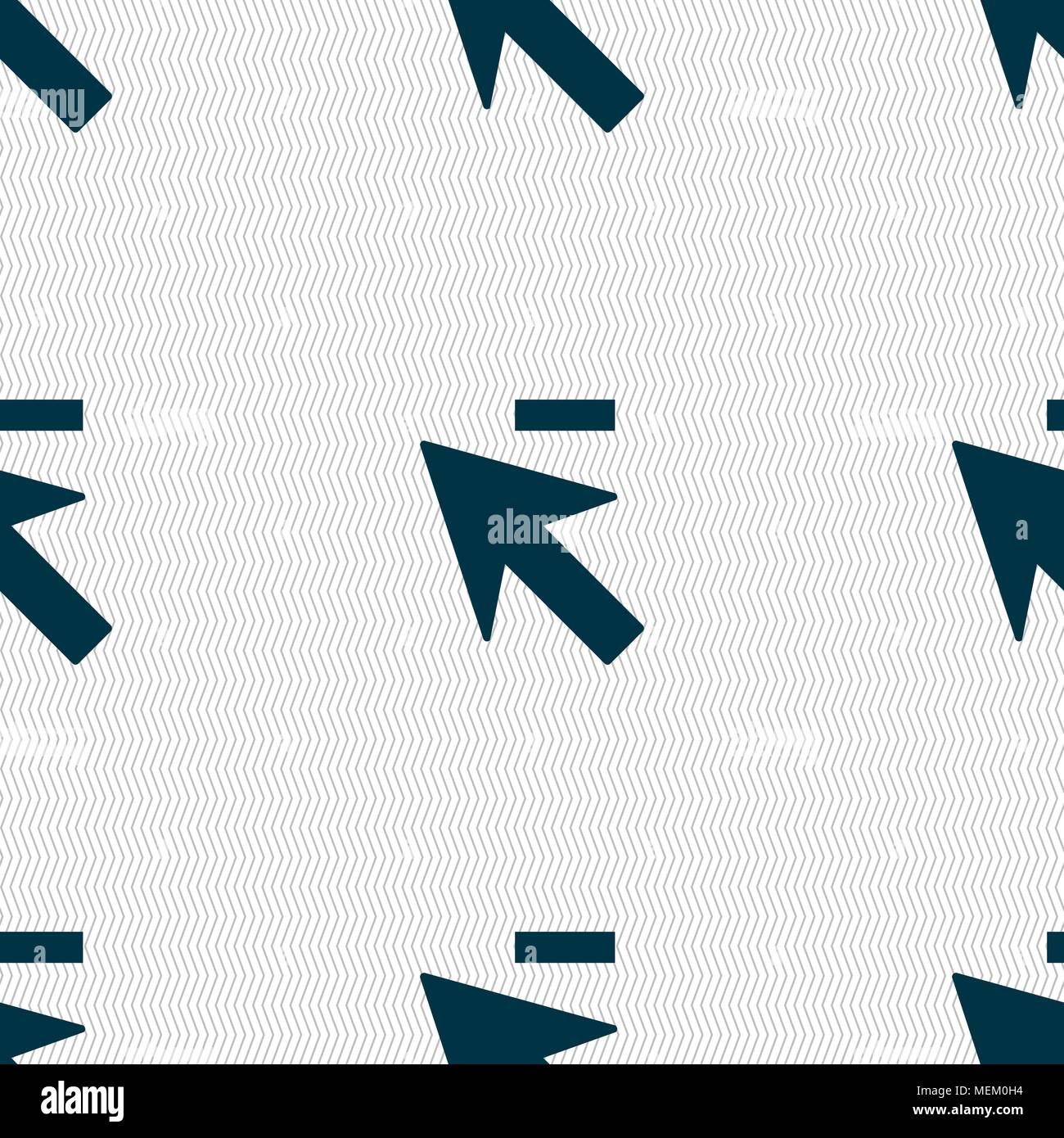 Cursor, arrow minus icon sign. Seamless abstract background with ...