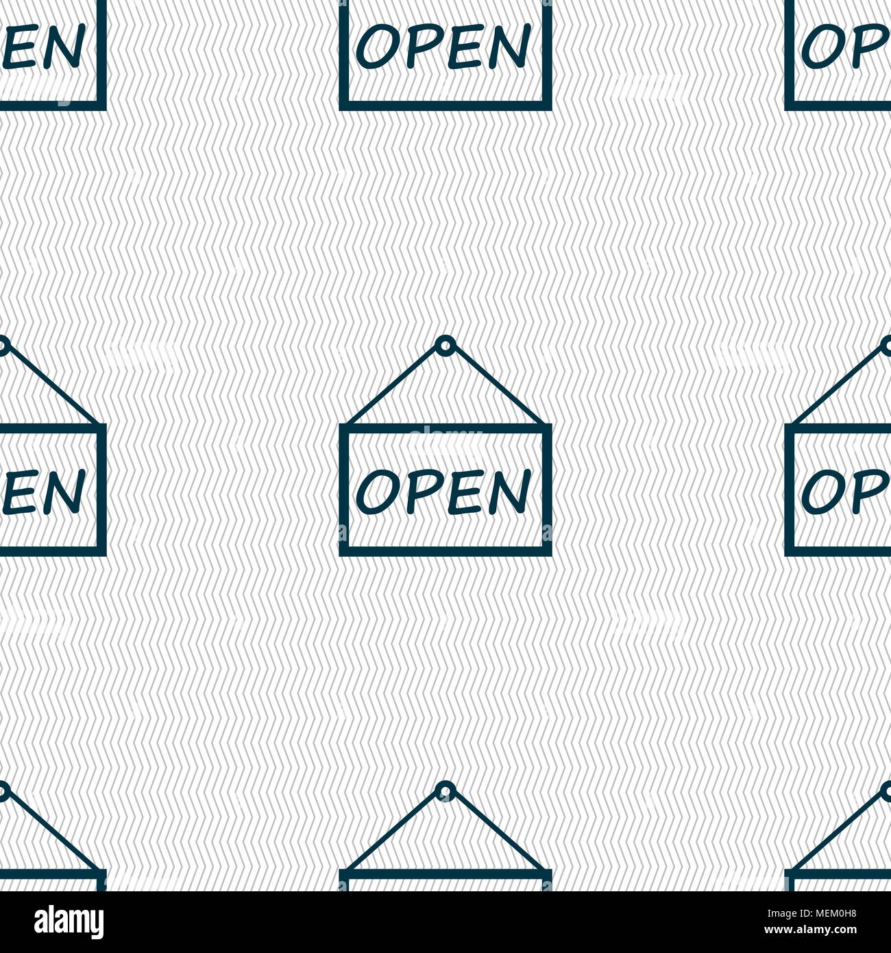 open icon sign. Seamless abstract background with geometric shapes ...