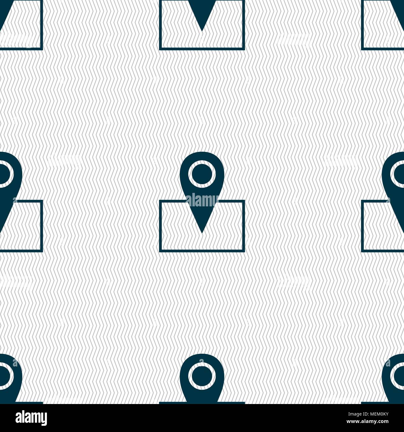 Map pointer icon sign. Seamless abstract background with geometric shapes. Vector illustration ...
