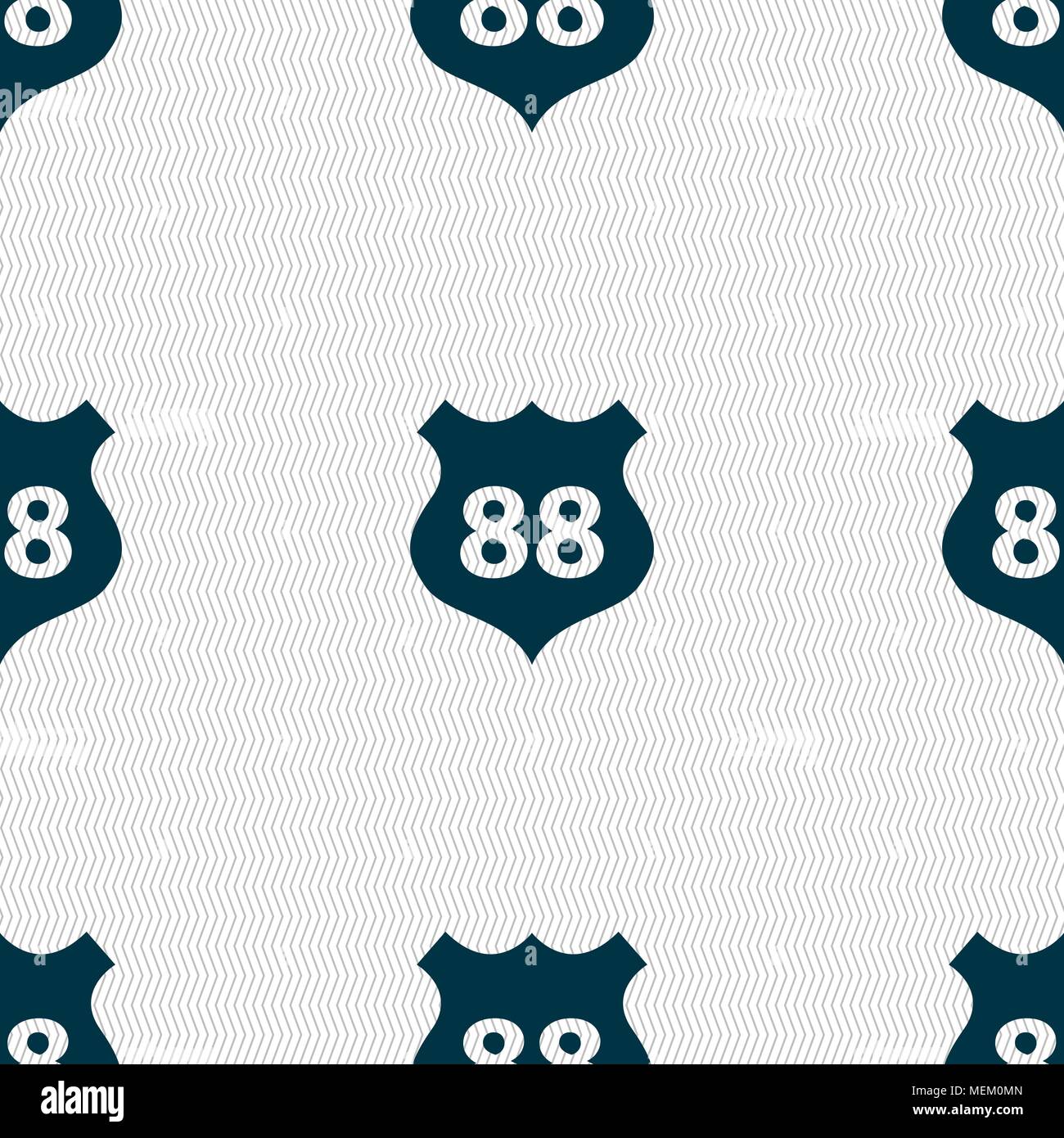 Route 88 highway icon sign. Seamless abstract background with geometric ...
