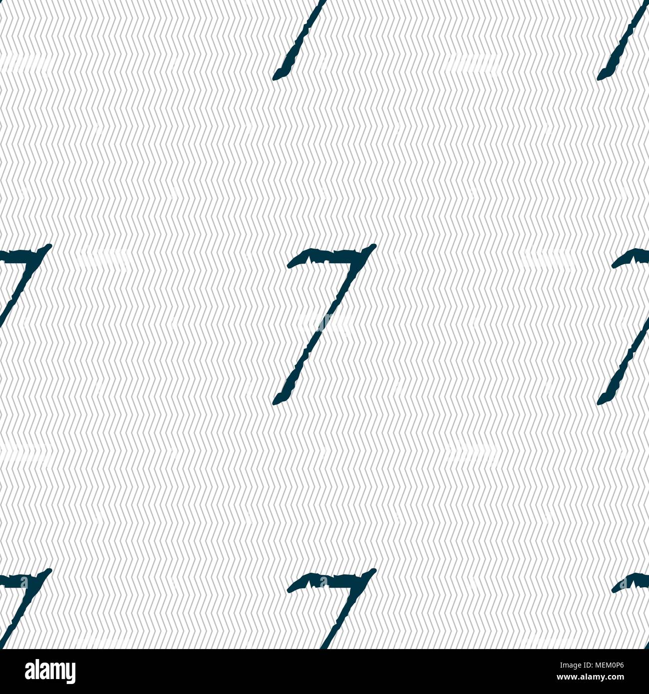 number seven icon sign. Seamless abstract background with geometric ...