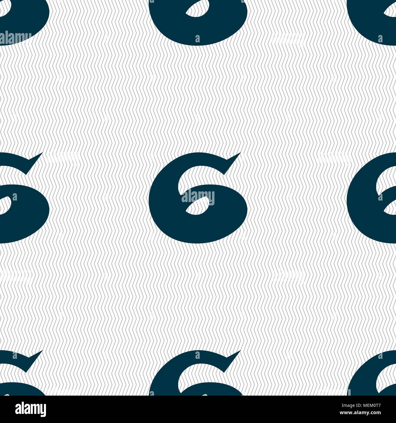number six icon sign. Seamless abstract background with geometric ...