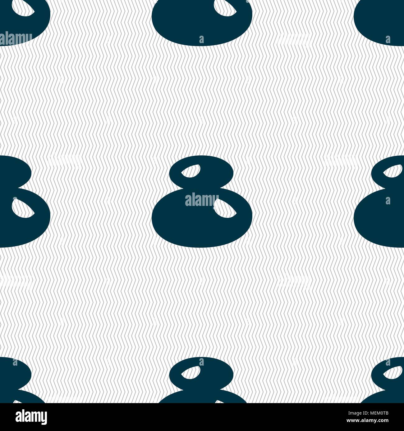 number Eight icon sign. Seamless abstract background with geometric ...