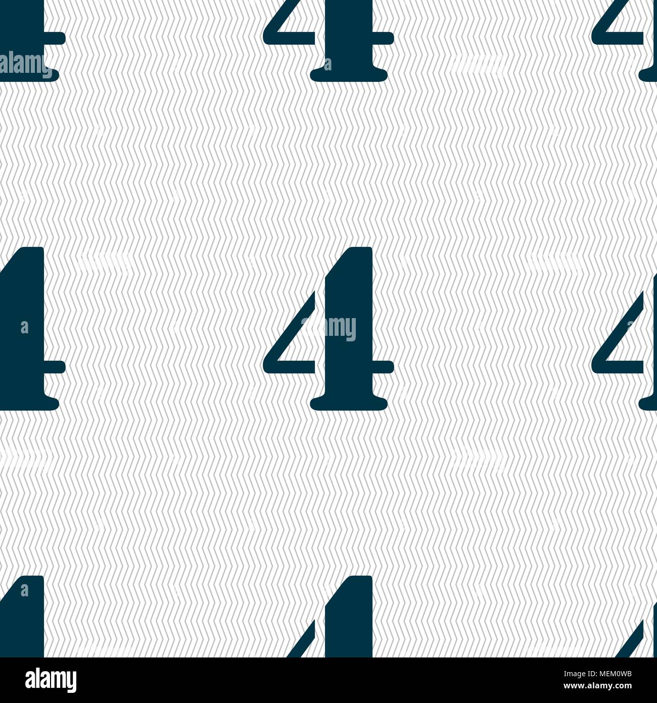 number four icon sign. Seamless abstract background with geometric ...