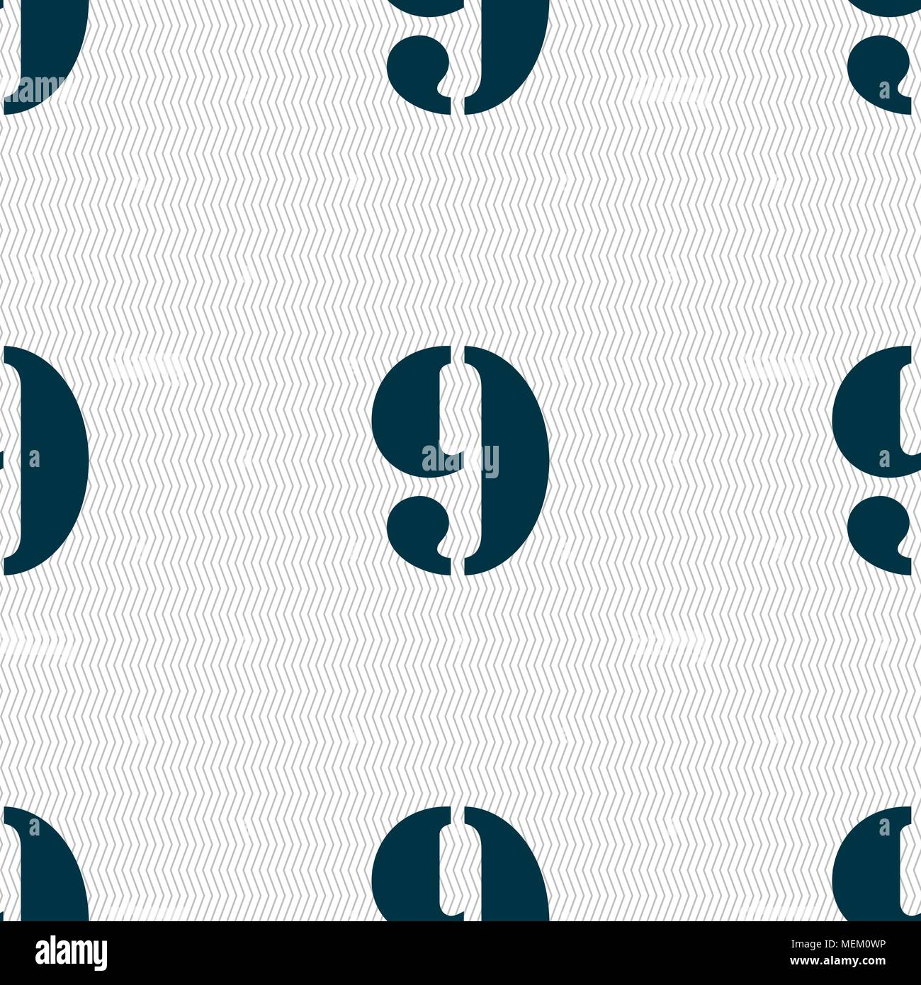 number Nine icon sign. Seamless abstract background with geometric ...