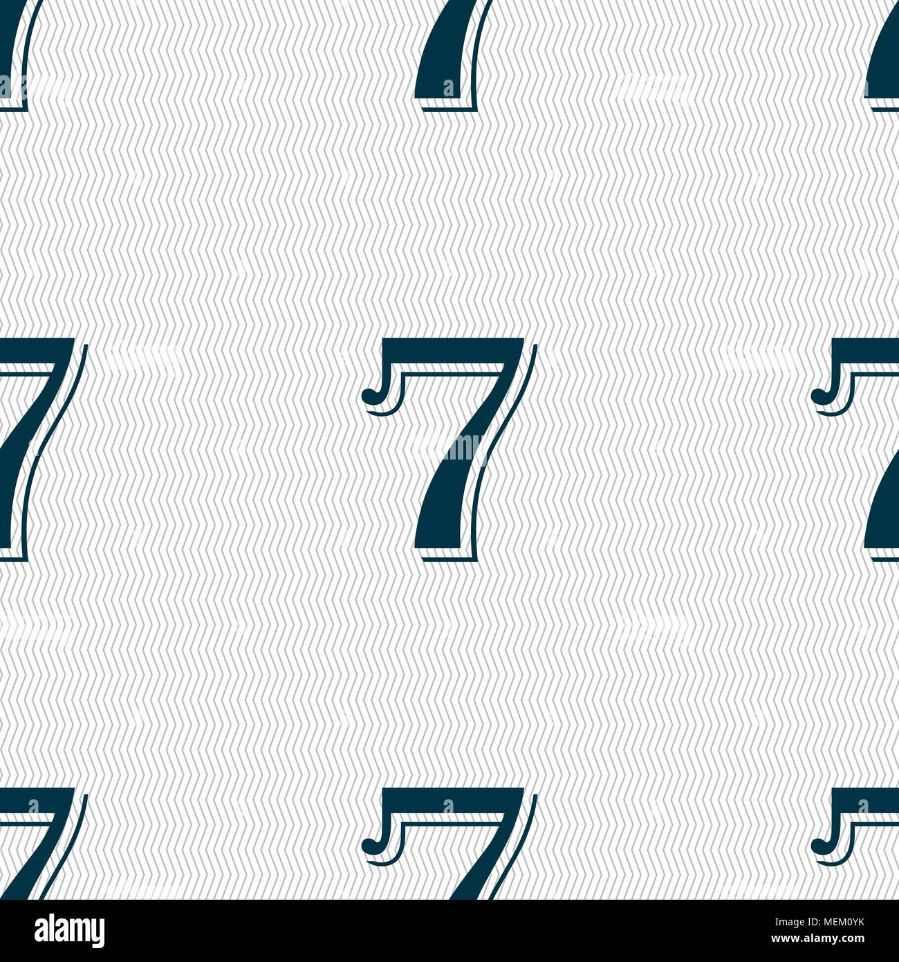 number seven icon sign. Seamless abstract background with geometric ...