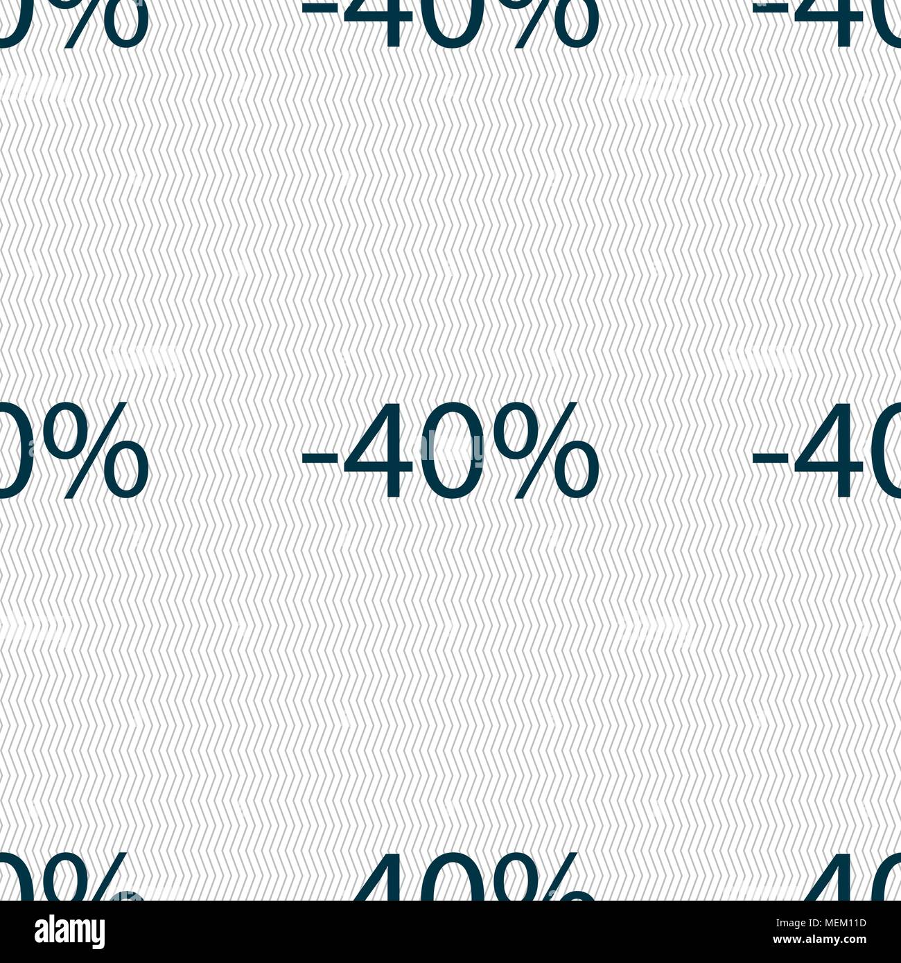 40 percent discount sign icon. Sale symbol. Special offer label ...