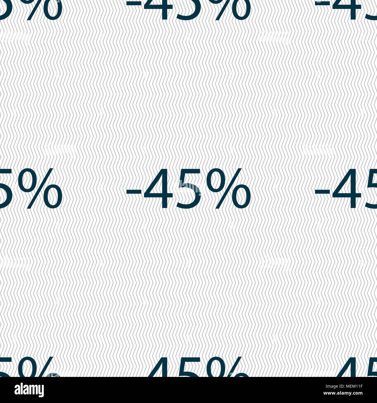 45 percent discount sign icon. Sale symbol. Special offer label ...