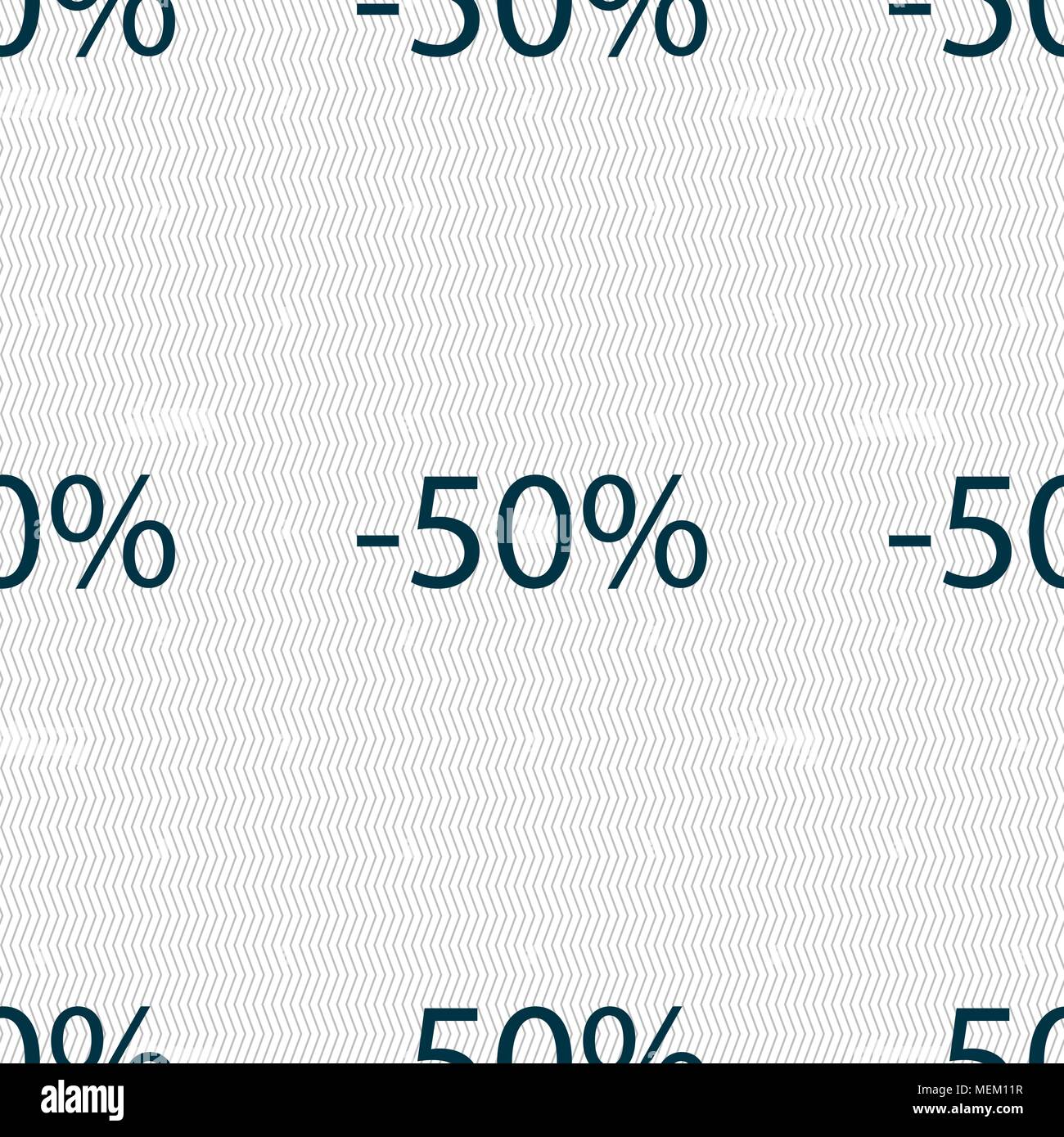 50 percent discount sign icon. Sale symbol. Special offer label ...