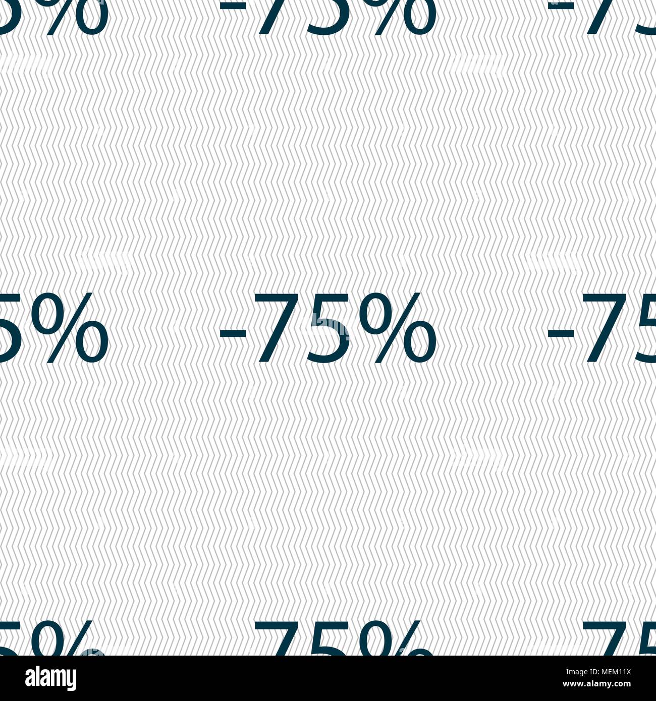 75 percent discount sign icon. Sale symbol. Special offer label ...