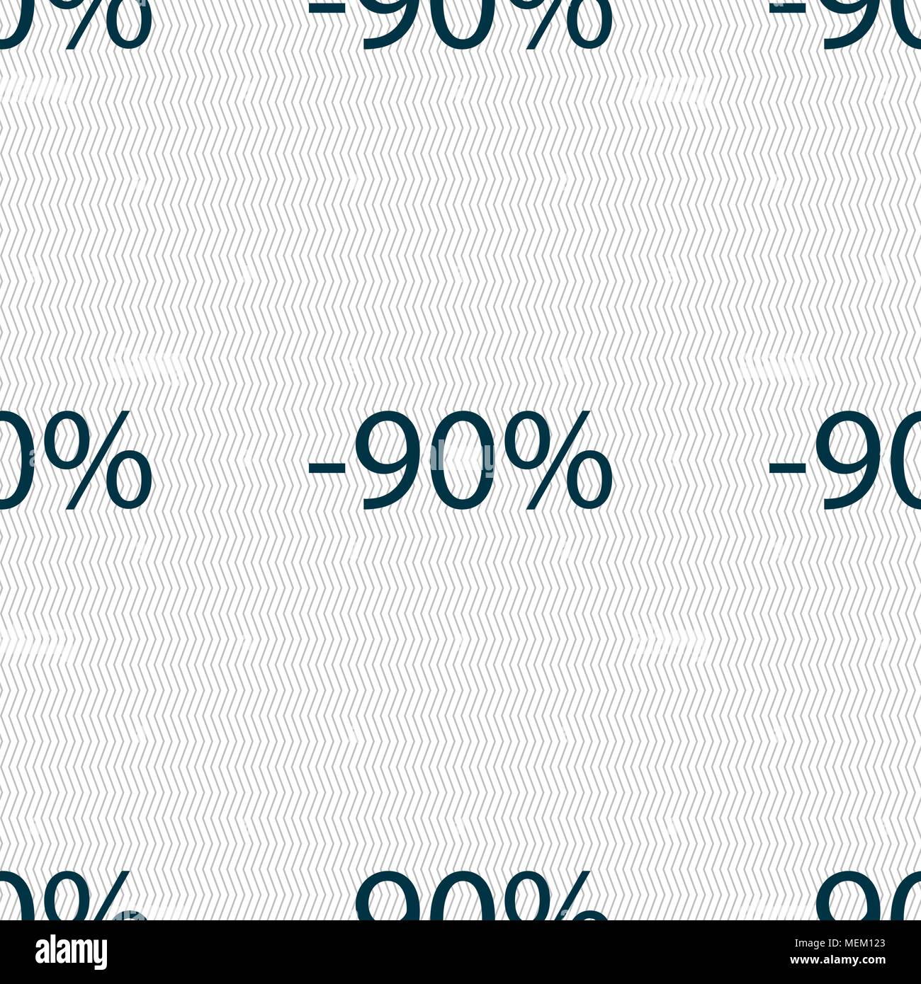 90 percent discount sign icon. Sale symbol. Special offer label ...