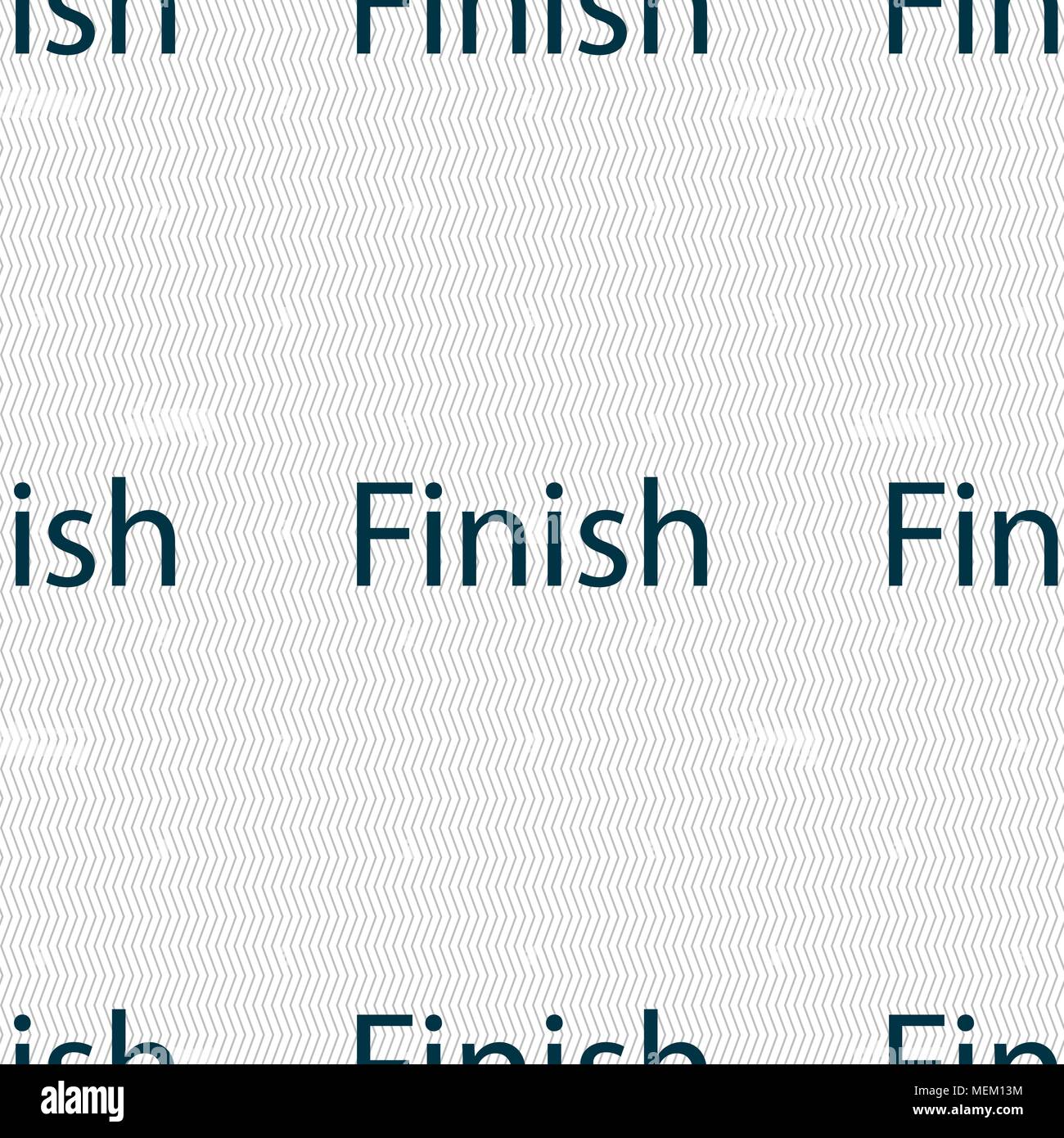 Finish sign icon. Power button. Seamless abstract background with ...