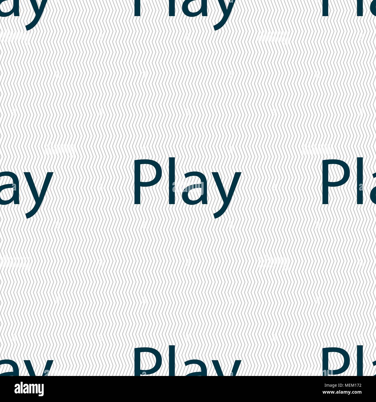 Play sign icon. symbol. Seamless abstract background with geometric ...