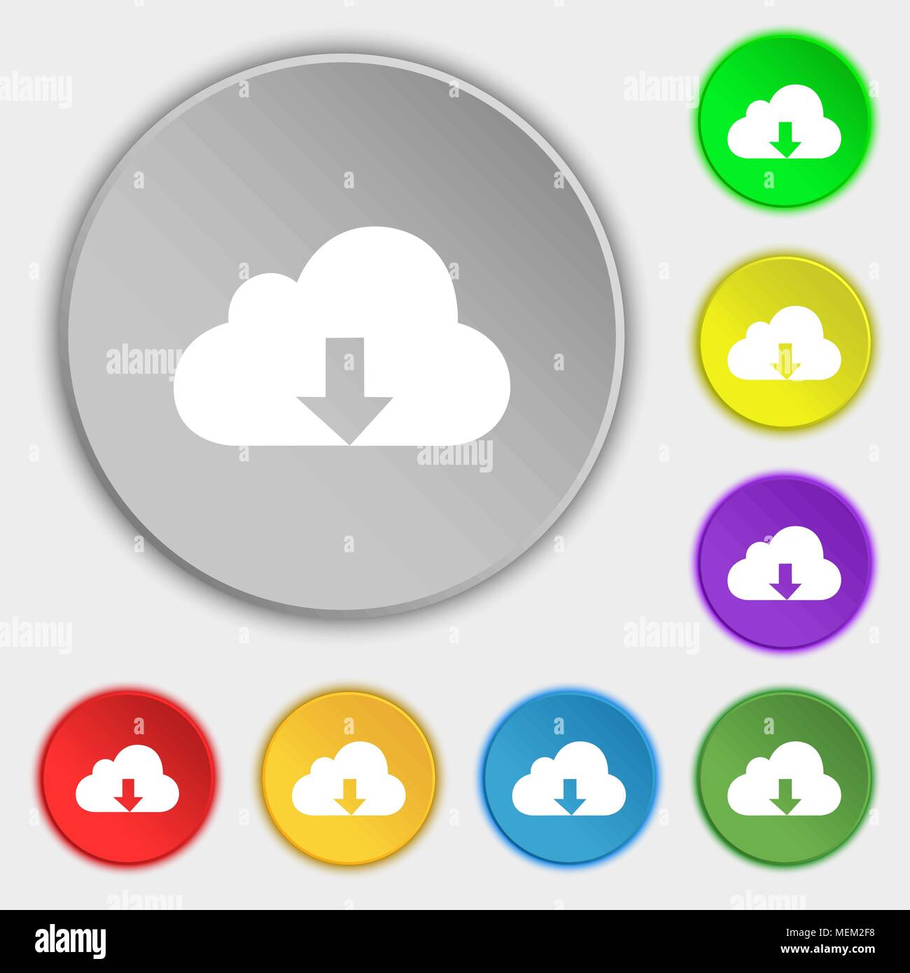 Backup icon sign. Symbol on eight flat buttons. Vector illustration ...