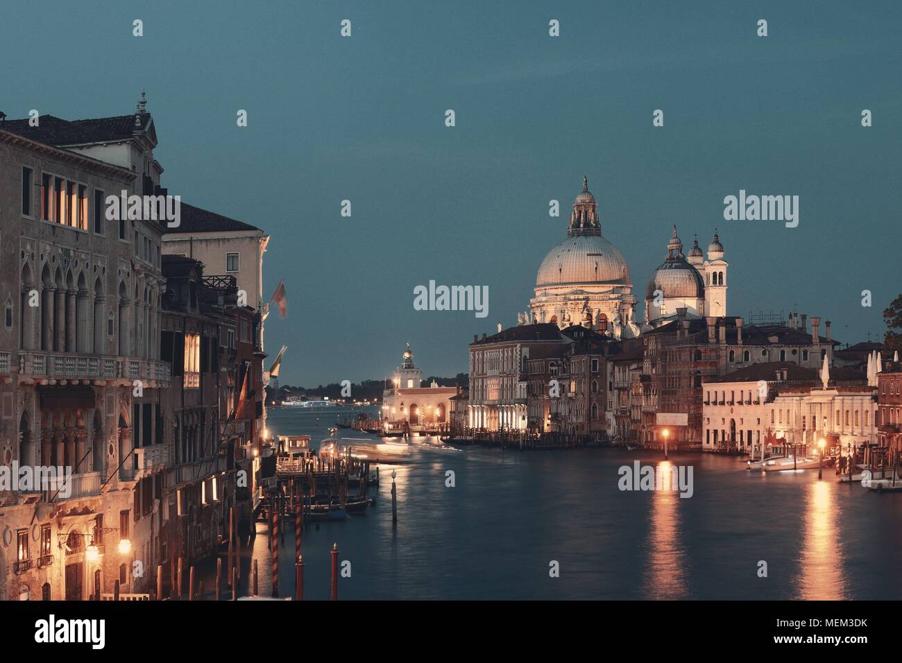 Venice Grand Canal at night, Italy Stock Photo - Alamy