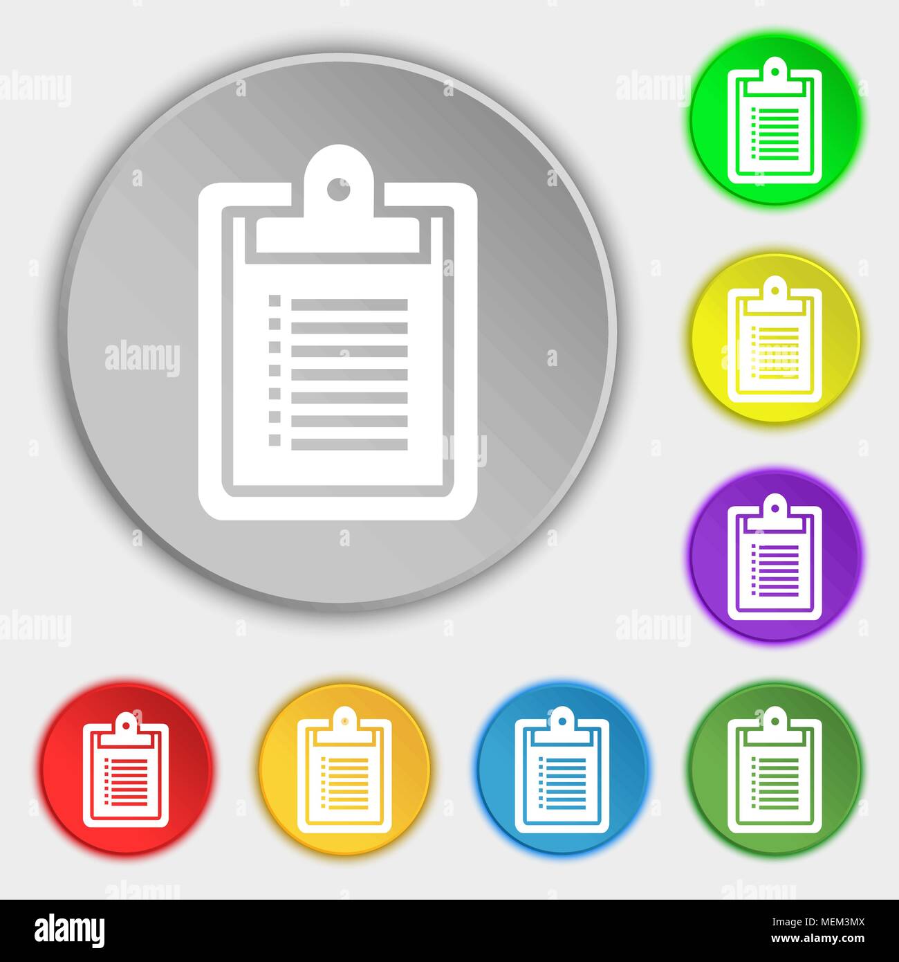 notebook icon sign. Symbol on eight flat buttons. Vector illustration ...
