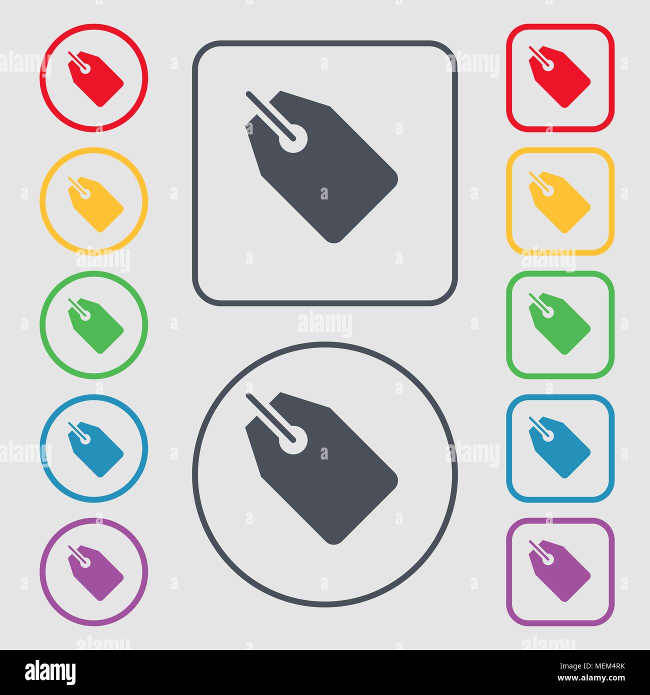 Web stickers, tags and banners icon sign. symbol on the Round and ...