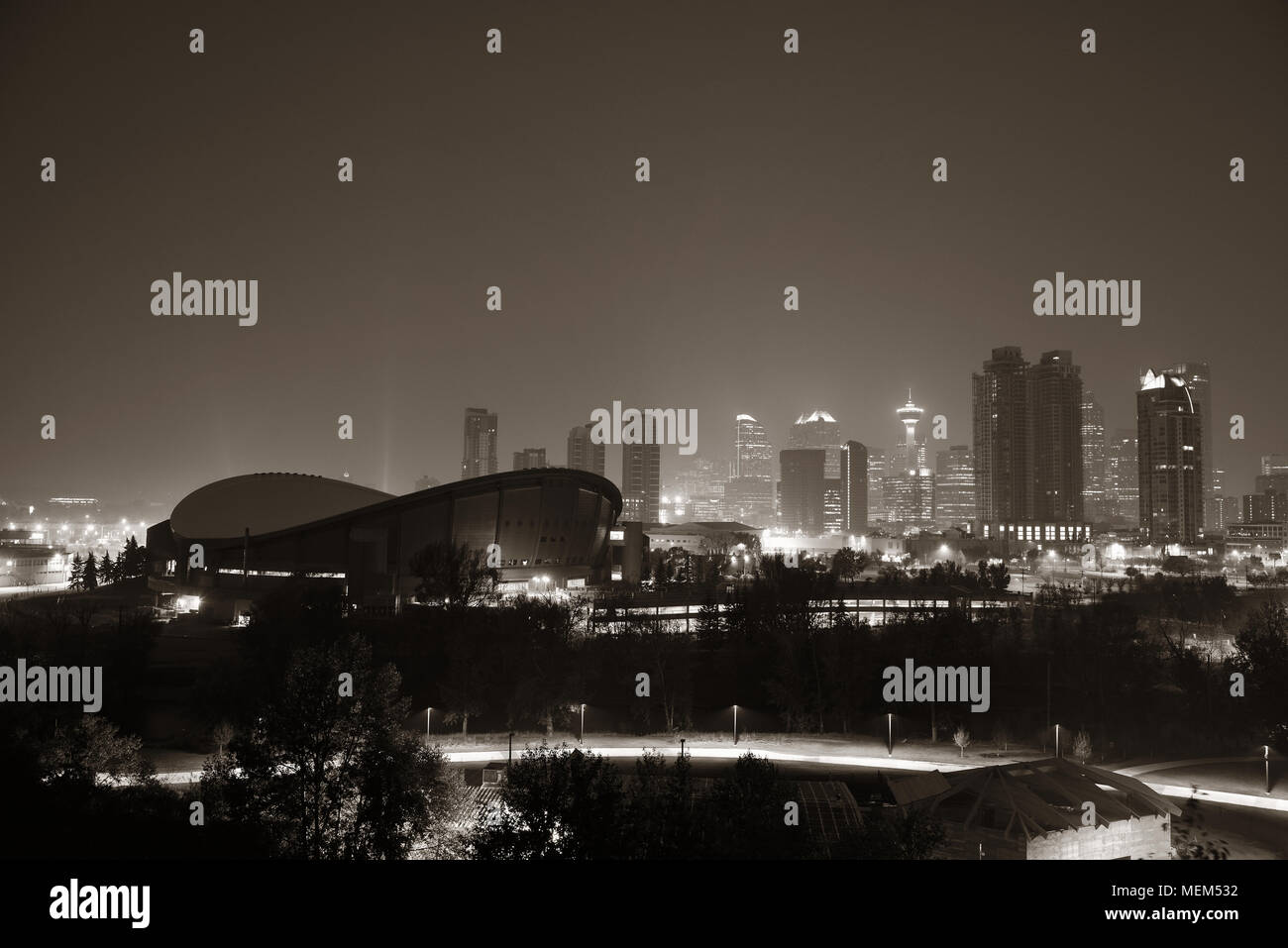 Calgary cityscape in Alberta at night, Canada Stock Photo - Alamy