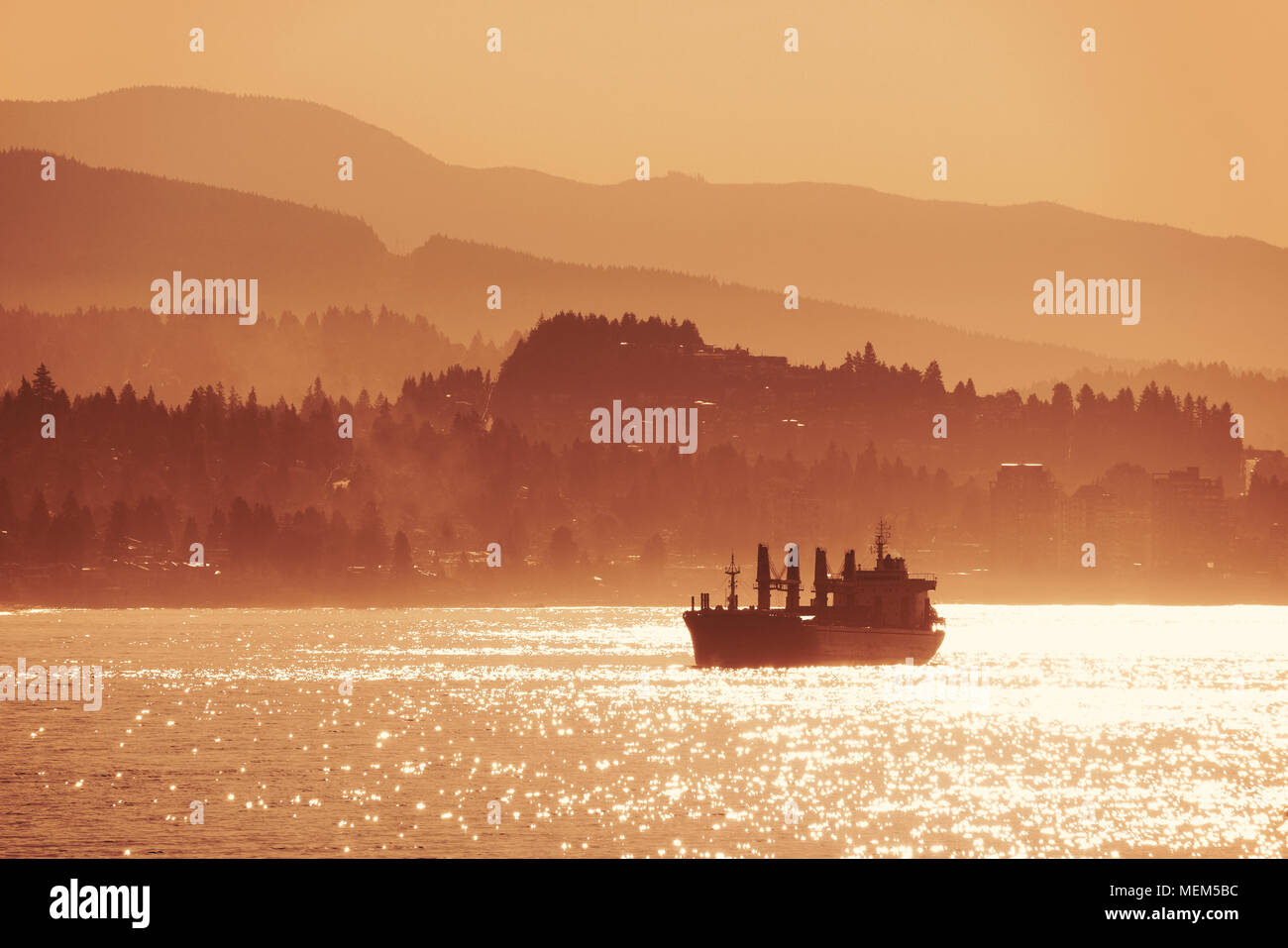 A cargo ship in sea in Vancouver Canada Stock Photo - Alamy
