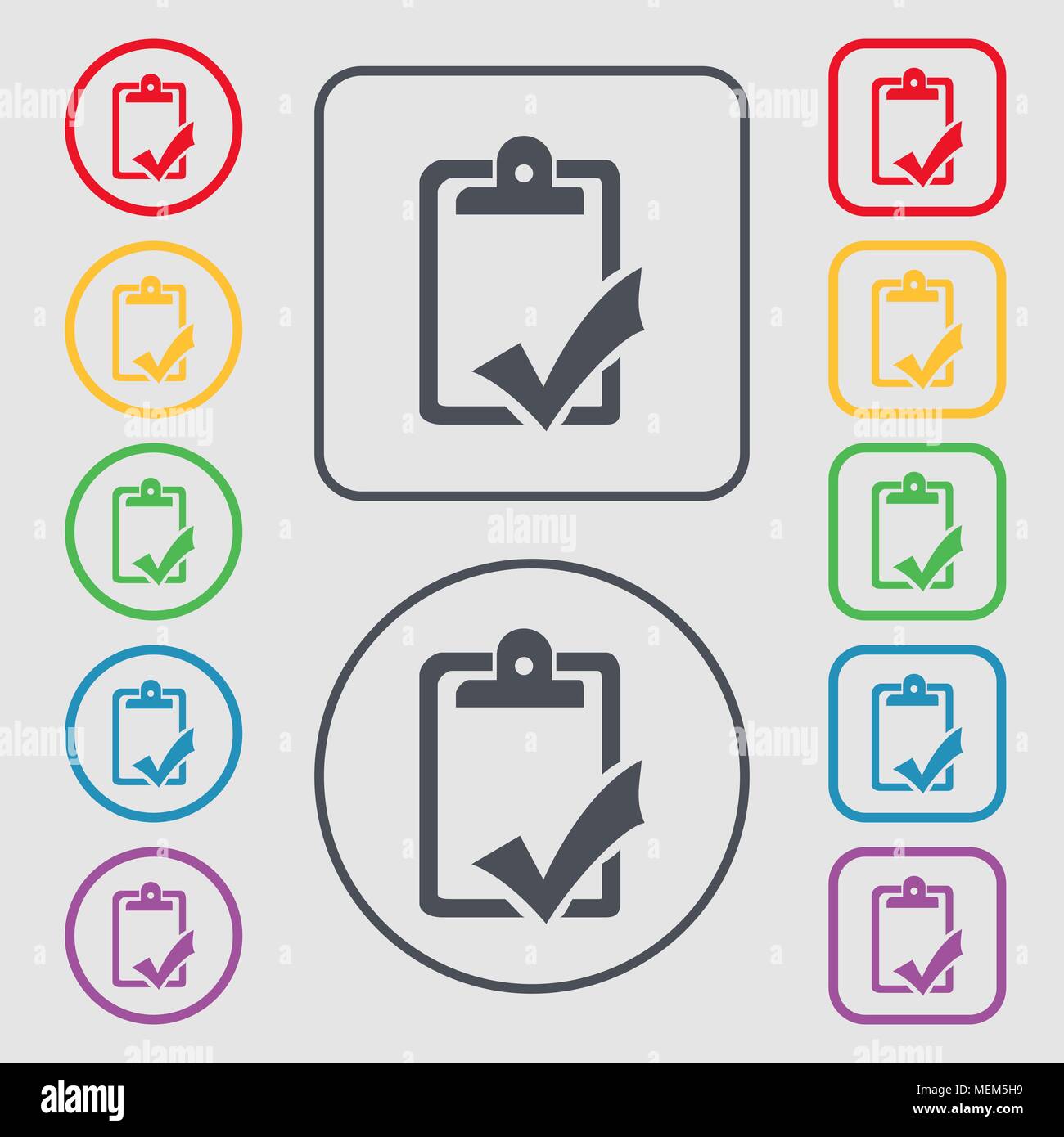 Document grammar control, Test, work complete icon sign. symbol on the ...