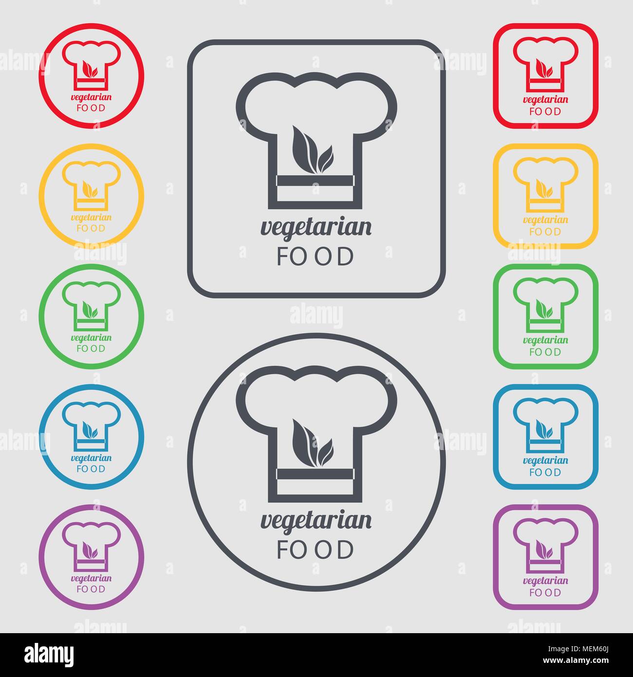 Vegan food graphic design icon sign. symbol on the Round and square ...