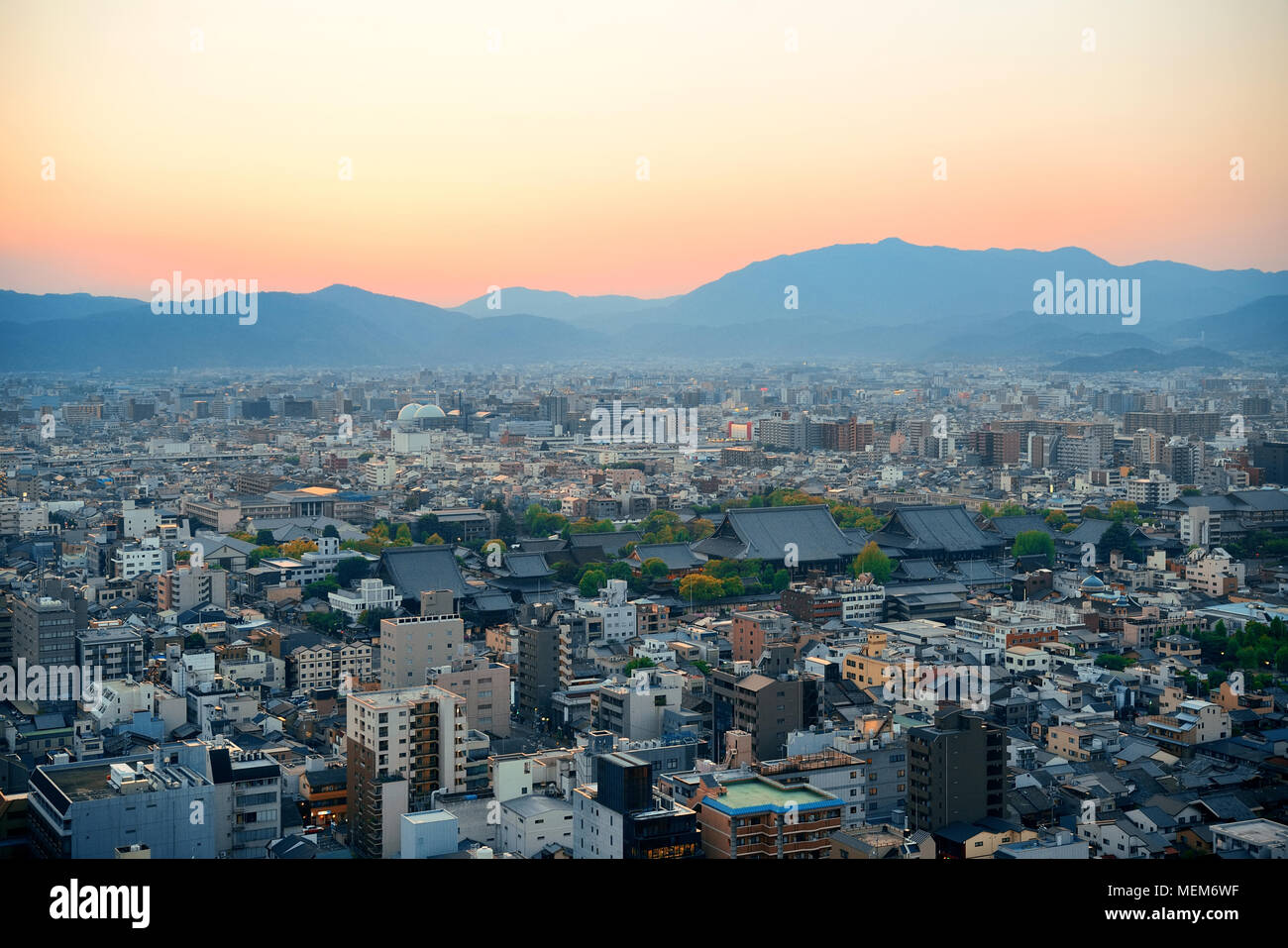 Kyoto city rooftop view from above. Japan Stock Photo - Alamy