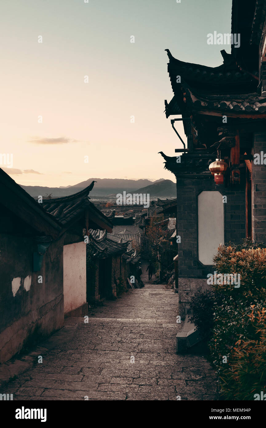 Old street view in Lijiang, Yunnan, China Stock Photo - Alamy