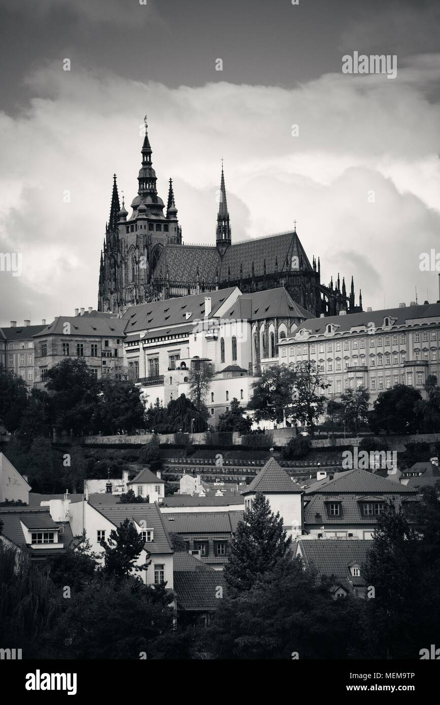 Prague Castle with Saint Vitus Cathedral in Czech Republic Stock Photo ...