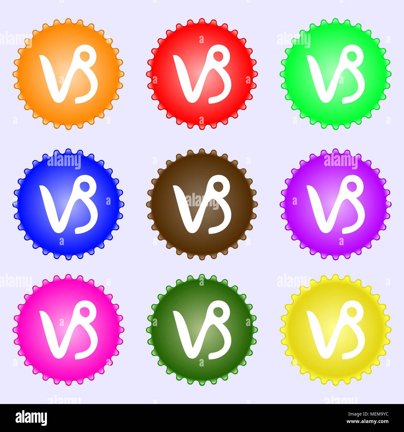 Capricorn icon sign. Big set of colorful, diverse, high-quality buttons. Vector illustration ...