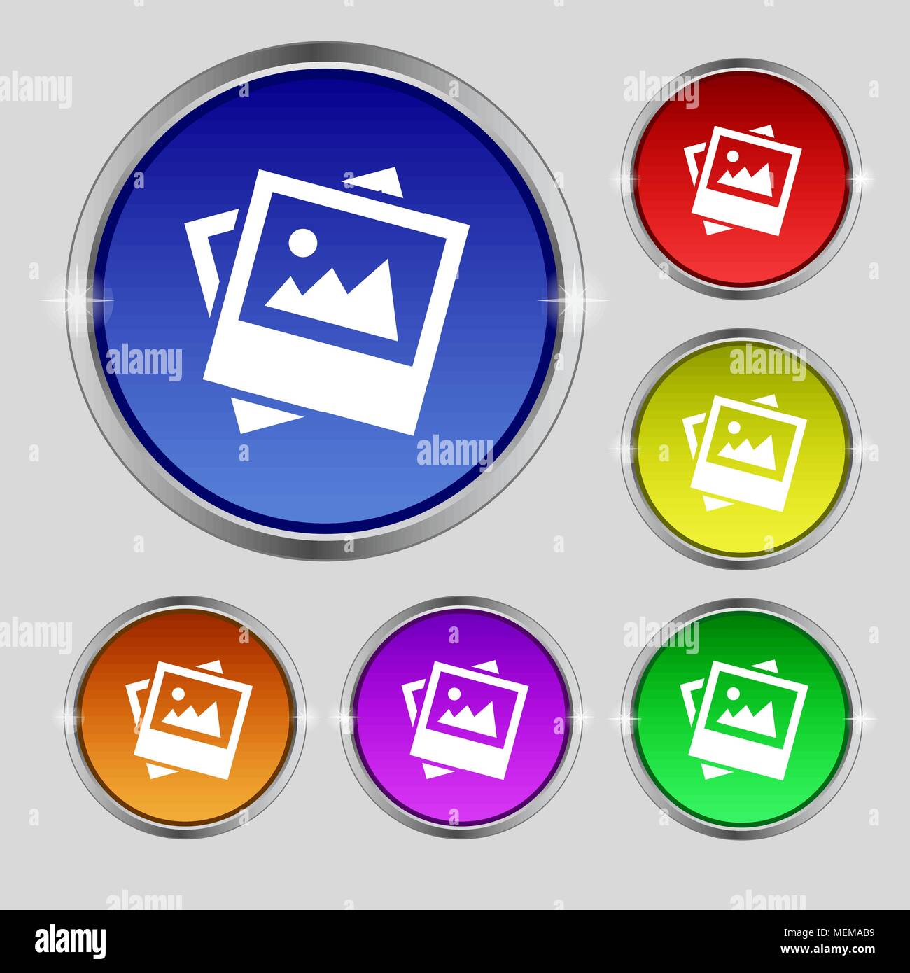 File JPG icon sign. Round symbol on bright colourful buttons. Vector illustration Stock Vector ...