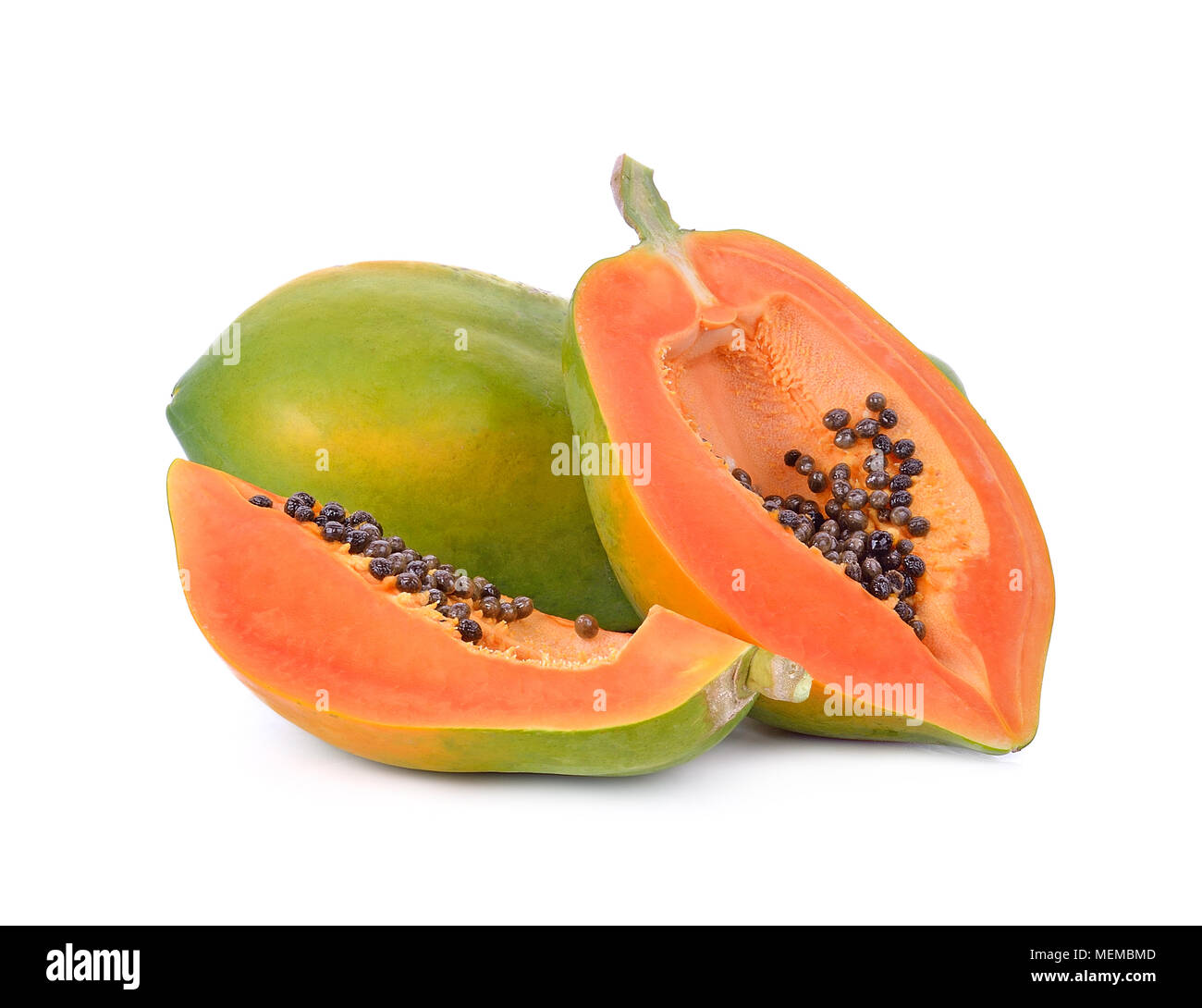 papaya isolated on a white background Stock Photo - Alamy