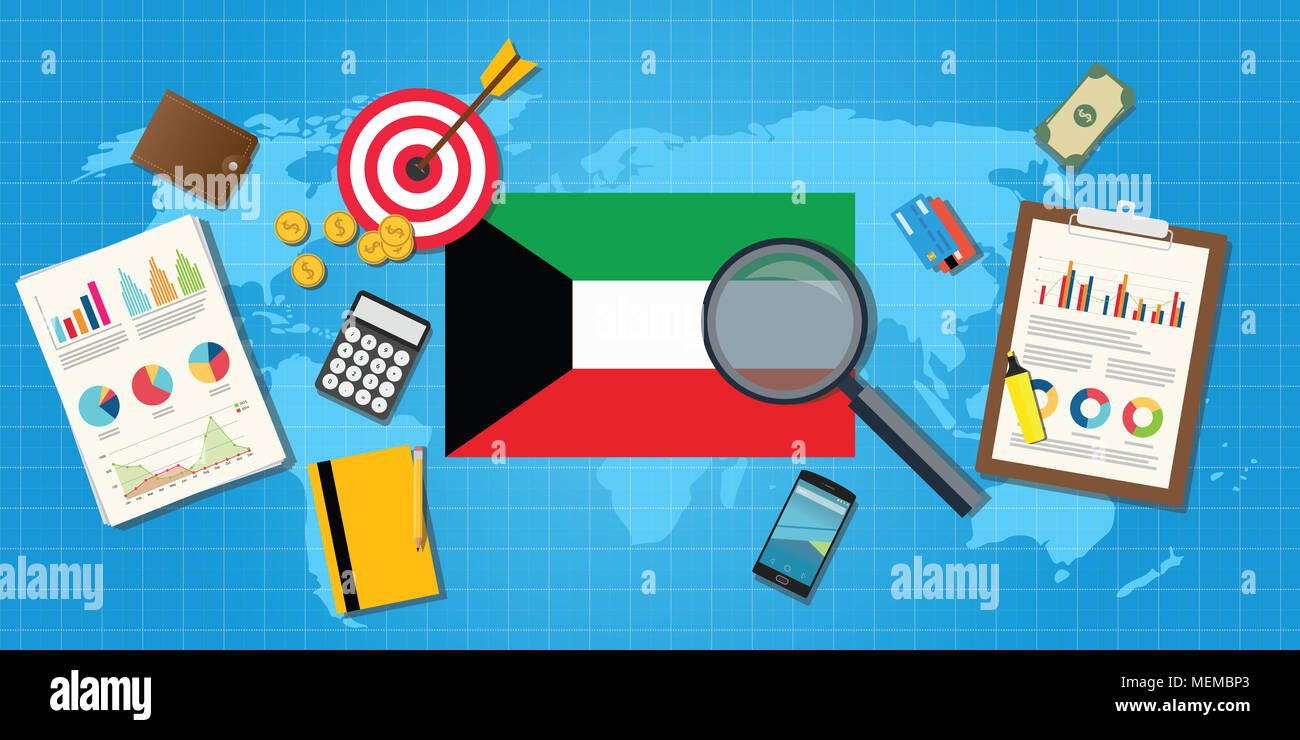 kuwait middle east economy economic condition country with graph chart ...