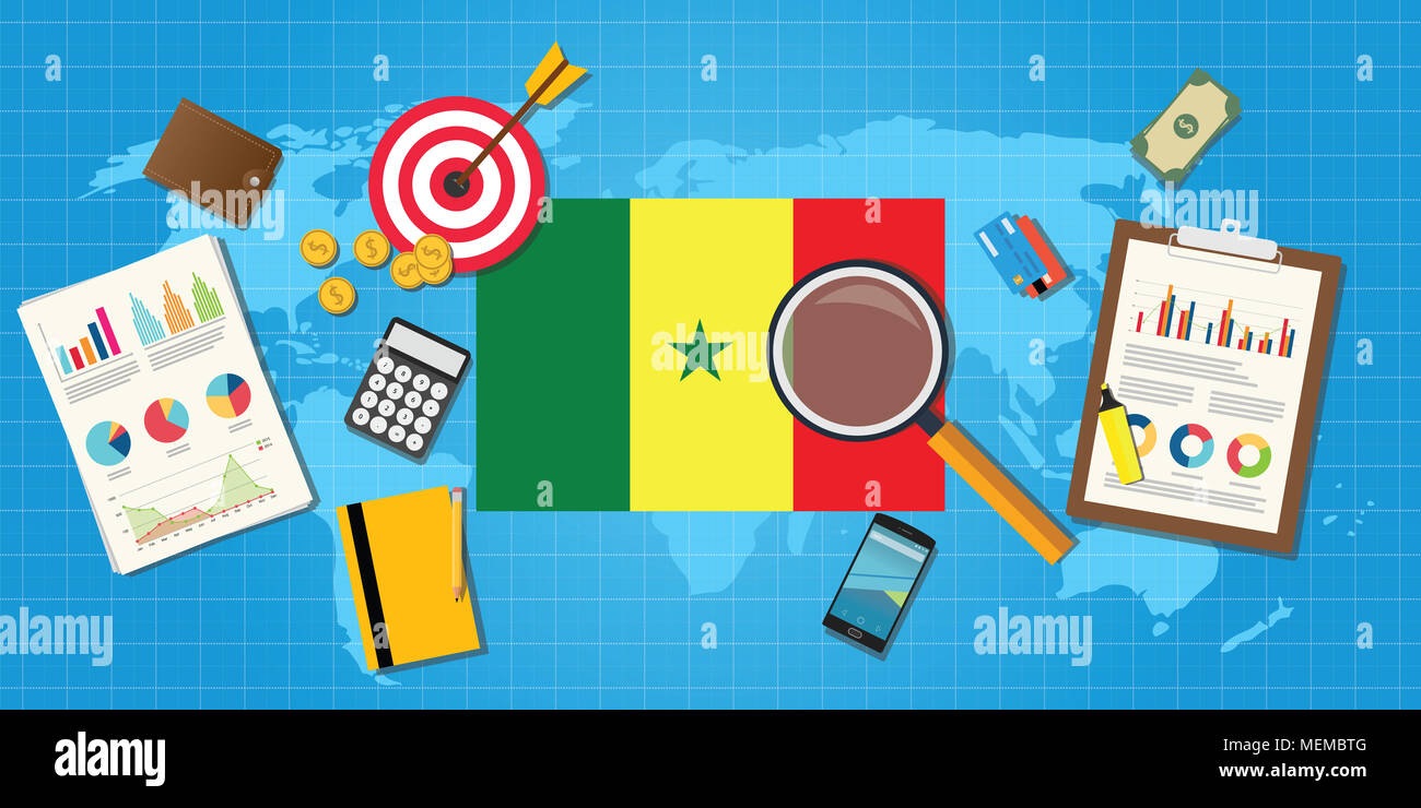 senegal africa economy economic condition country with graph chart and ...