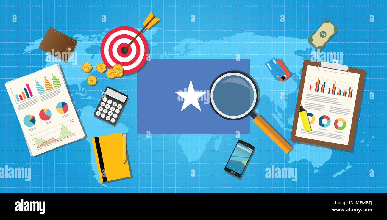 somalia africa economy economic condition country with graph chart and ...