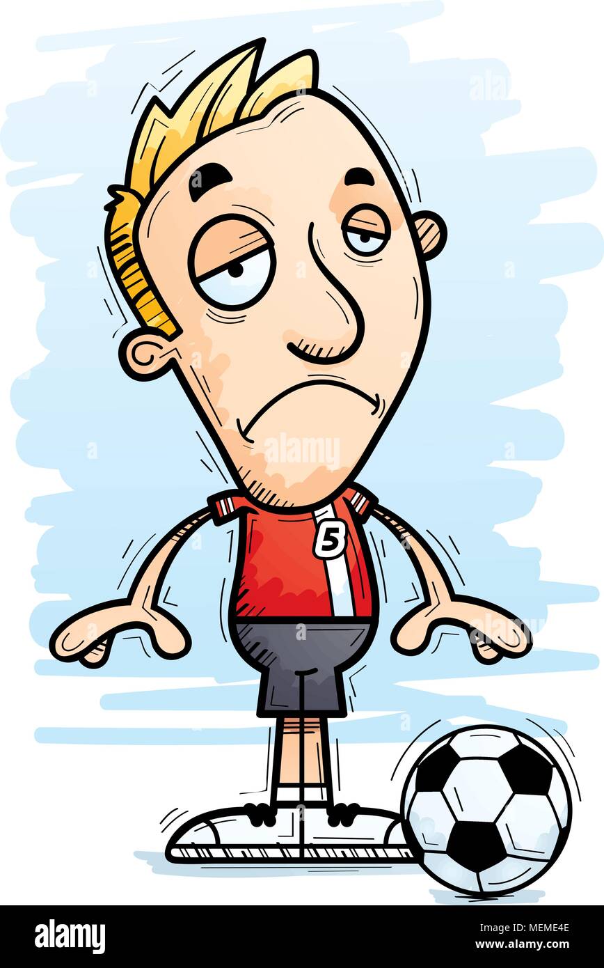 A cartoon illustration of a man soccer player looking sad Stock Vector ...