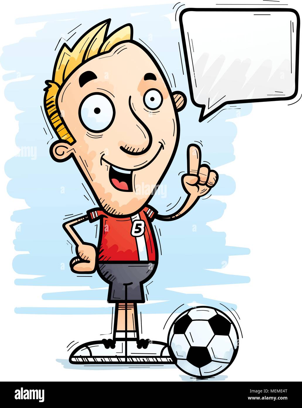 A cartoon illustration of a man soccer player talking Stock Vector ...