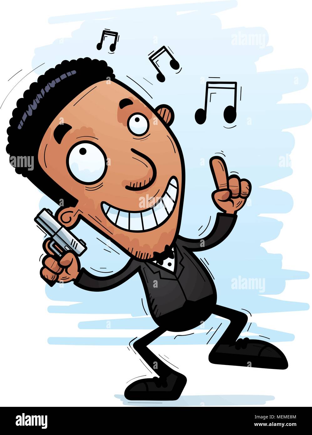 A cartoon illustration of a black spy dancing Stock Vector Image & Art ...