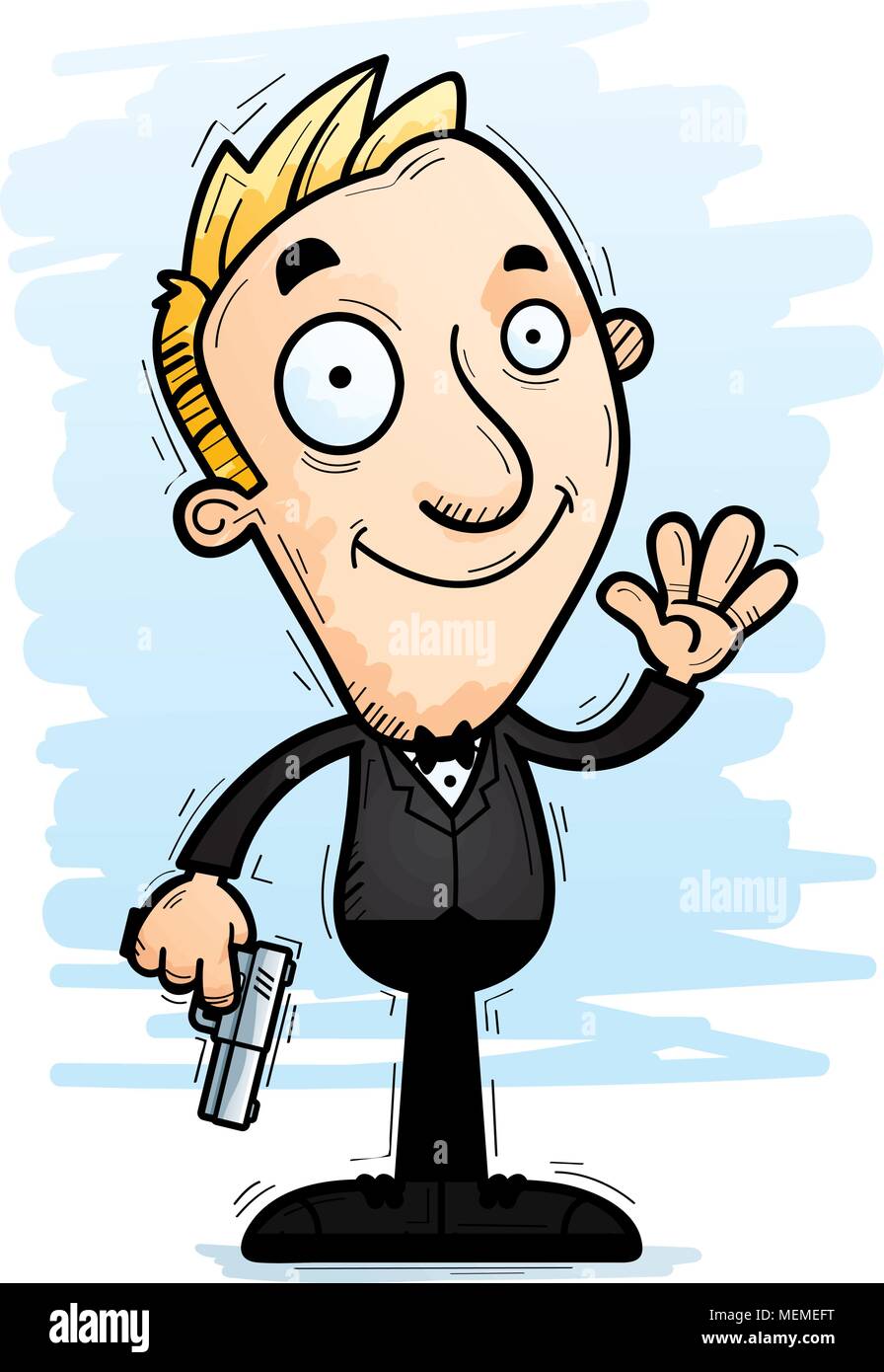 A cartoon illustration of a spy waving Stock Vector Image & Art - Alamy