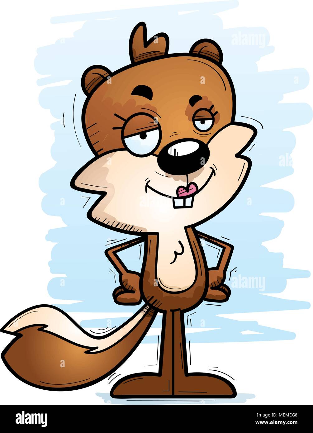 A cartoon illustration of a female squirrel looking confident Stock ...