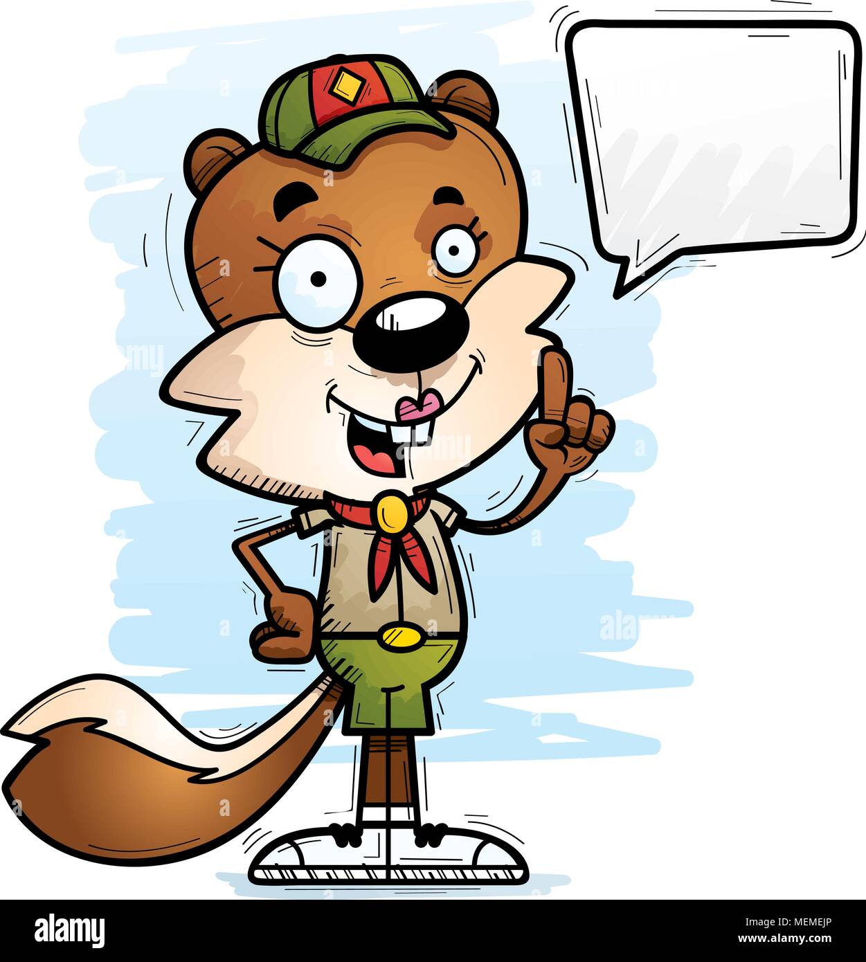 A cartoon illustration of a female squirrel scout talking Stock Vector ...