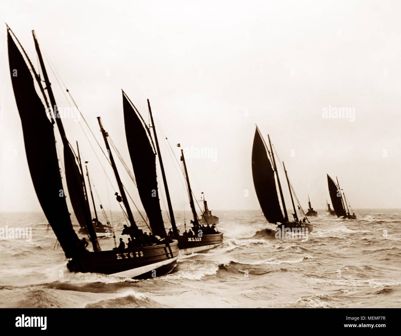 Fishing boats, Great Yarmouth, early 1900s Stock Photo - Alamy