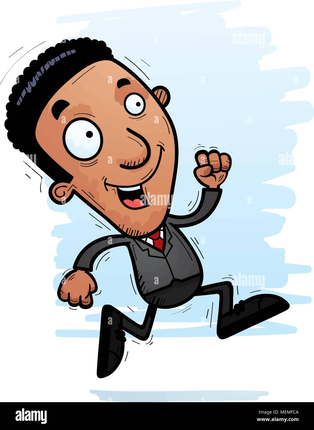A cartoon illustration of a black businessman running Stock Vector ...