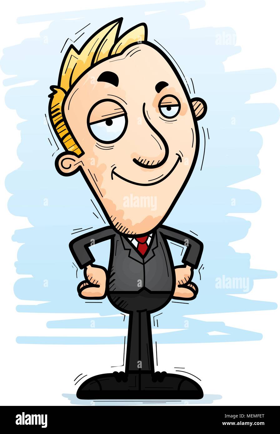 A cartoon illustration of a businessman looking confident Stock Vector ...